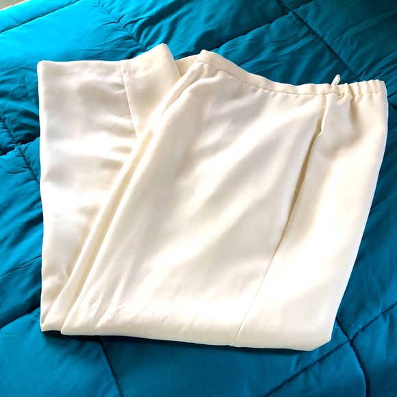 Pants & Jumpsuits | Off White Polyester Trousers Pants Lined Good Used ...